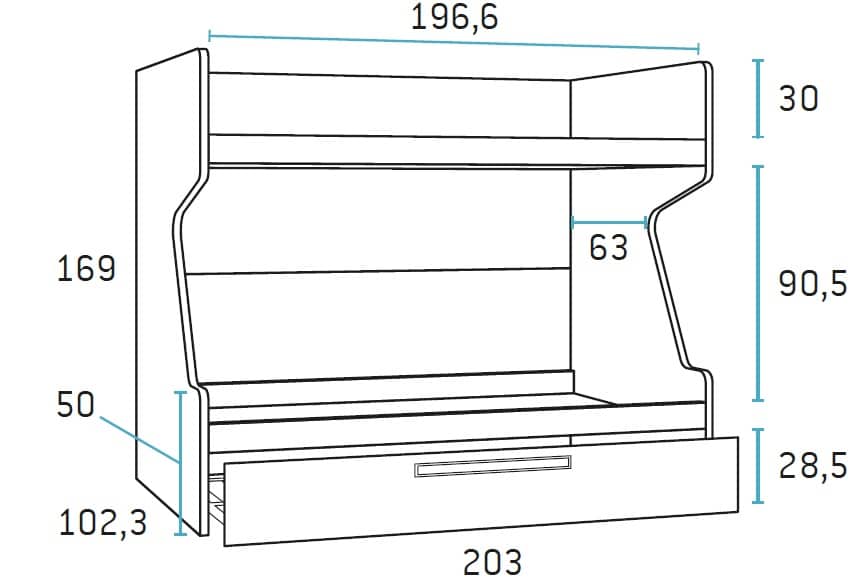 LITERA CON ESCALERA LATERAL FRM. - Muebles de Tena