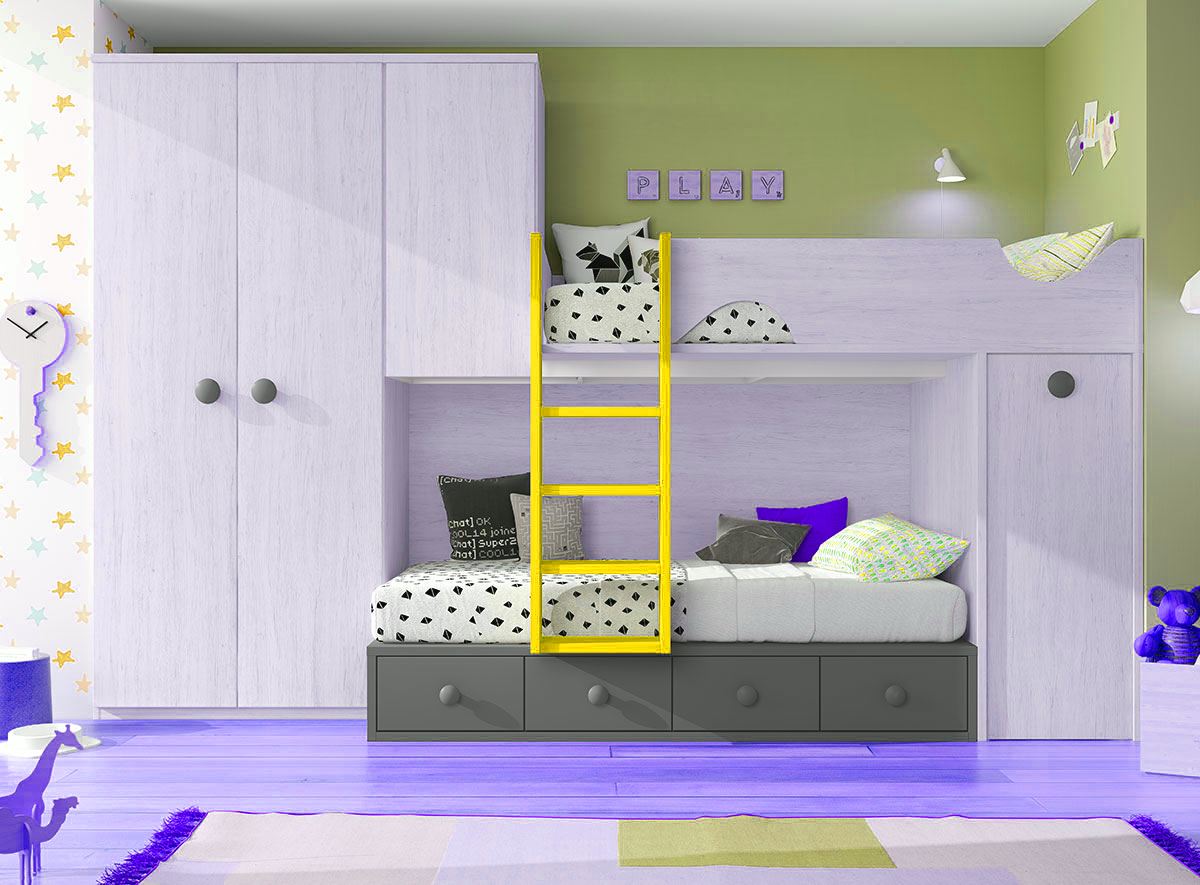 COMPOSICION CON LITERA TREN F215¨ - Muebles Detena