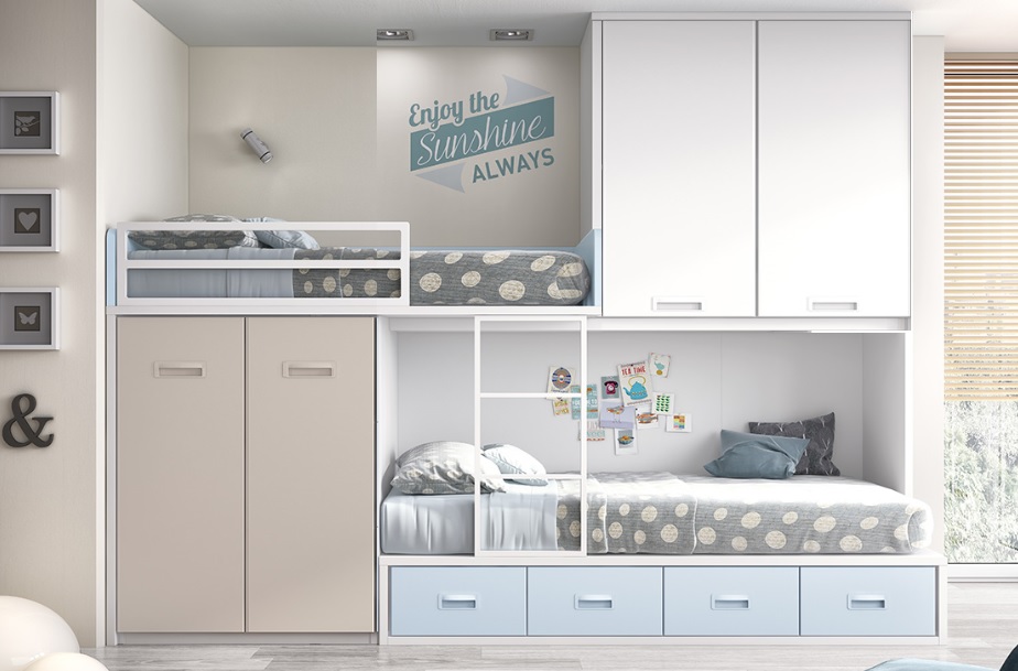 Litera tren con altillo superior suprem+ - Muebles Detena